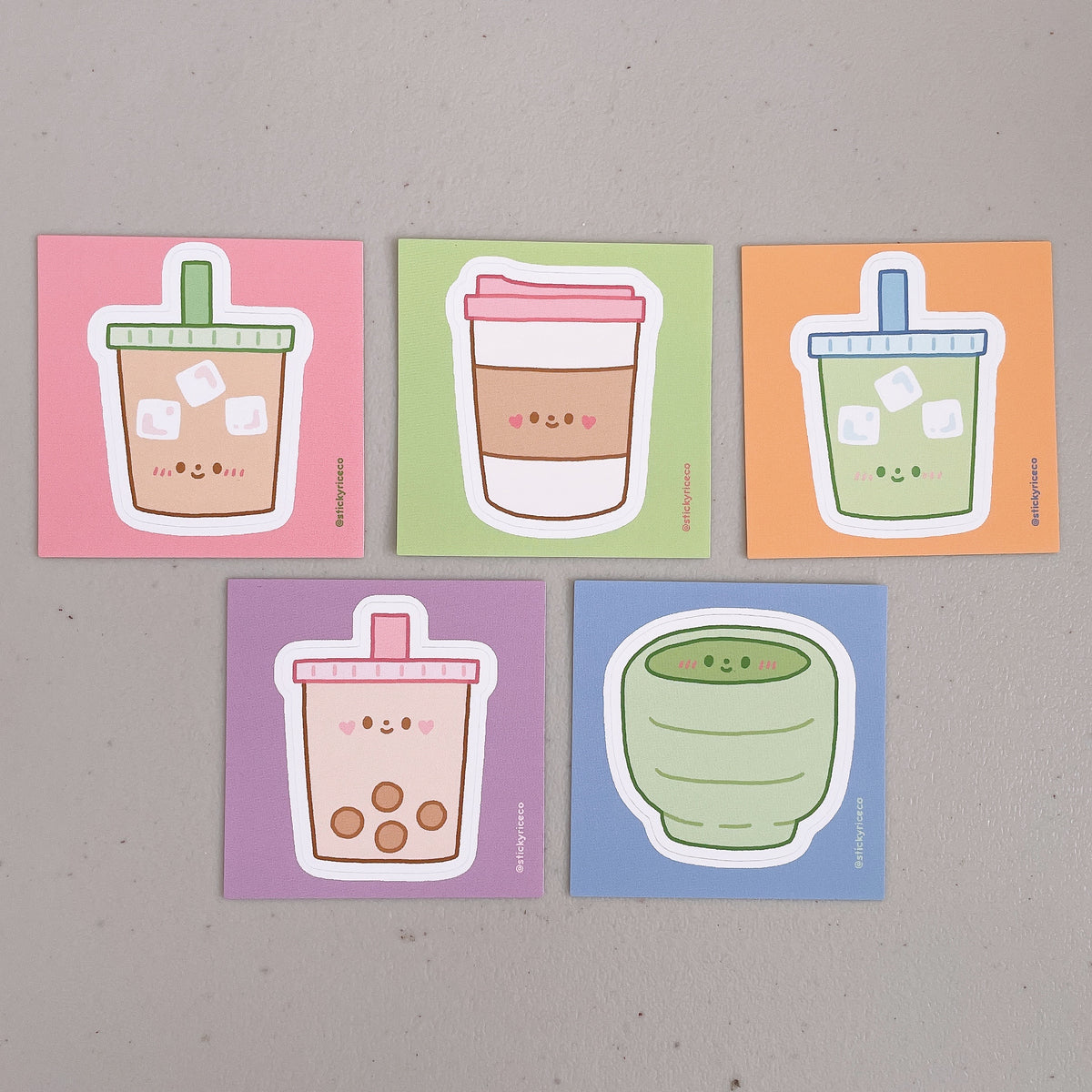 Cafe Drinks Big Writable Matte Vinyl Stickers – StickyRiceCompany